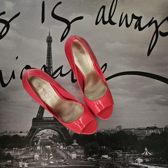 Jessica Simpson | Shoes | Jessica Simpson Red Slingback Heels | Poshmark